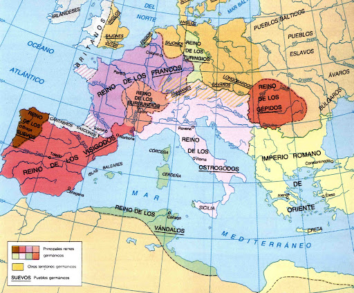 Mapa Europa A Comienzos Del Siglo Vi